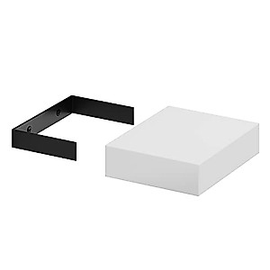 brightmaison Modern Display Ledge Floating Shelf Décor Set of 3 White Shelves Each 4 x 5 inch with Concealed Metal Bracket for Stable Wall Mount