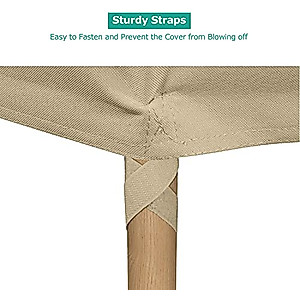 SunPatio Outdoor Chaise Lounge Cover, Waterproof Patio Furniture Lounge Chair Cover with Sealed Seam, Heavy Duty Chaise Cover 76" L x 30" W x 26"/10" H, All Weather Protection, Beige