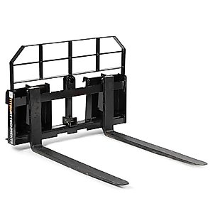 Titan Attachments Pro Series Skid Steer Pallet Fork Attachment with 48" Fork Blades, Rate 6,000 LB, Quick Tach Mounting