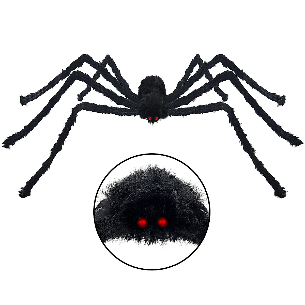 Pawliss Halloween Decorations Indoor, 48inch Scary Giant Halloween Yellow Spider Fake Large Spider Hairy Props Realistic for Halloween Party Decor,Yard Decor,Outdoor,Indoor