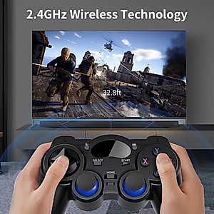 USB 2.4G Wireless Game Controller 2 Pack for PC/Laptop Computer (Windows XP/7/8/10)/ Android / PS3 & Steam Joystick Gamepad for pc Games Controller Compatible Android