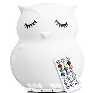 Lumipets Owl, Kids Night Light, Play Music, Silicone Nursery Light for Baby and Toddler, Squishy Night Light for Kids Room, Animal Night Lights for Girls and Boys, Kawaii Lamp, Cute Lamps for Bedroom