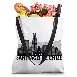 Santiago de Chile City Skyline Silhouette Outline Sketch Tote Bag