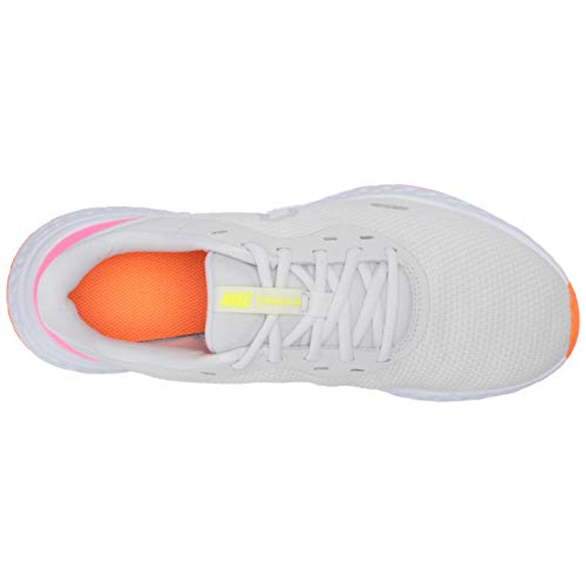 Nike Women's Revolution 5 Running Shoe, Platinum Tint/White-Pink Blast-Total Orange-Lemon Venom, 5.5 Regular US