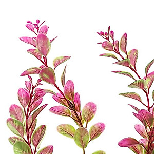 Mayitr 18" Plastic Water Plant for Aquarium Fish Tank Ornament, Rhodo Red