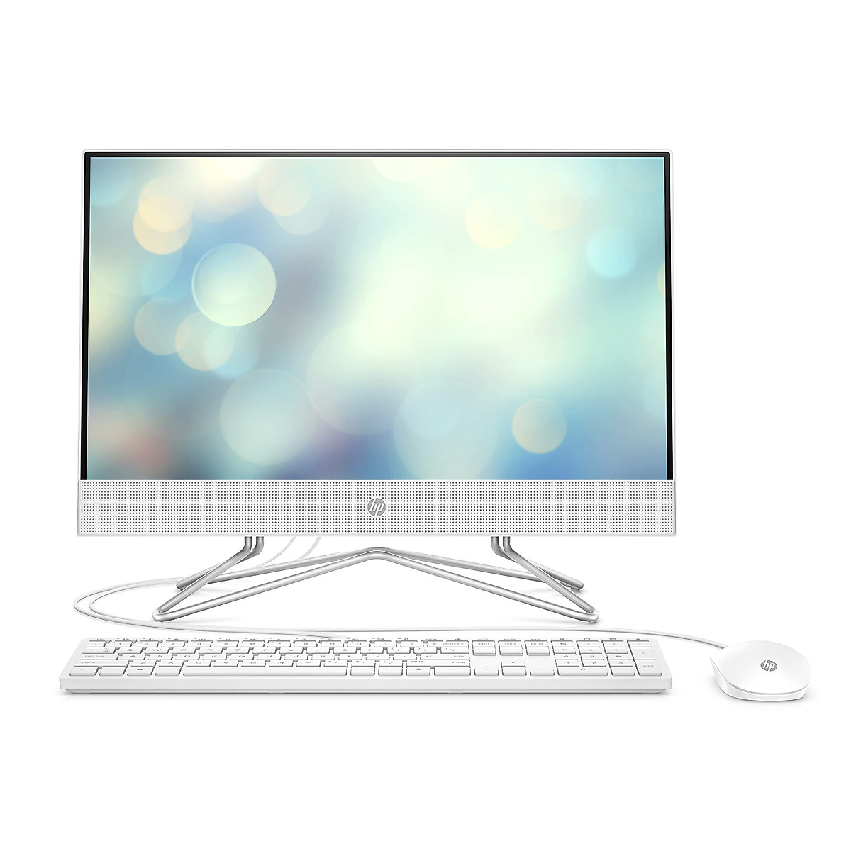 HP All-in-One 22" Desktop Computer (22-df0222, Snow White) & Sceptre 20" 1600x900 75Hz Ultra Thin LED Monitor 2X HDMI VGA Built-in Speakers