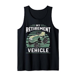 My Retirement Vehicle Funny Riding Lawn Mower Retro Dad Gift Tank Top