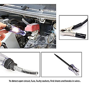 2 Pcs Car Circuit Tester, 6V-12V-24V DC, TuNan Automotive Voltage Test Electrical Volt Continuity Tester Auto with Indicator Light/Long Probe for Truck SUV RV/Wire/Fuse/Socket - Black