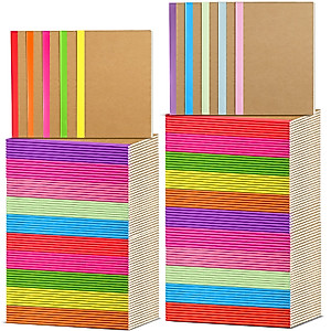 Geyoga 200 Pack A5 Composition Notebooks Bulk 60 Pages Journals Notebooks Colorful Soft Cover Ruled Lined Blank Notepad for School Students Travelers Home Office (Bright Color,Fresh Style)