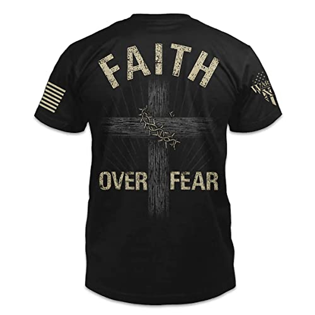 Warrior 12 Faith Over Fear T-Shirt, Christian Shirts for Men, God Shirts for Men, Military, Patriotic, Apparel - Black, Medium