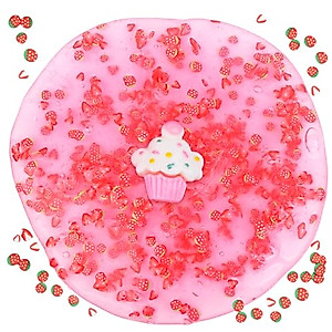 Clear Slime Kit 6 Pack, Premade Crunchy Slime Set DIY Birthday Slime Party Favors for Girls Boys 10-12, Non Sticky Jelly Cube Slime Cute Charms, Peach Cake Avocado Pineapple Crystal Clear Slime Kit