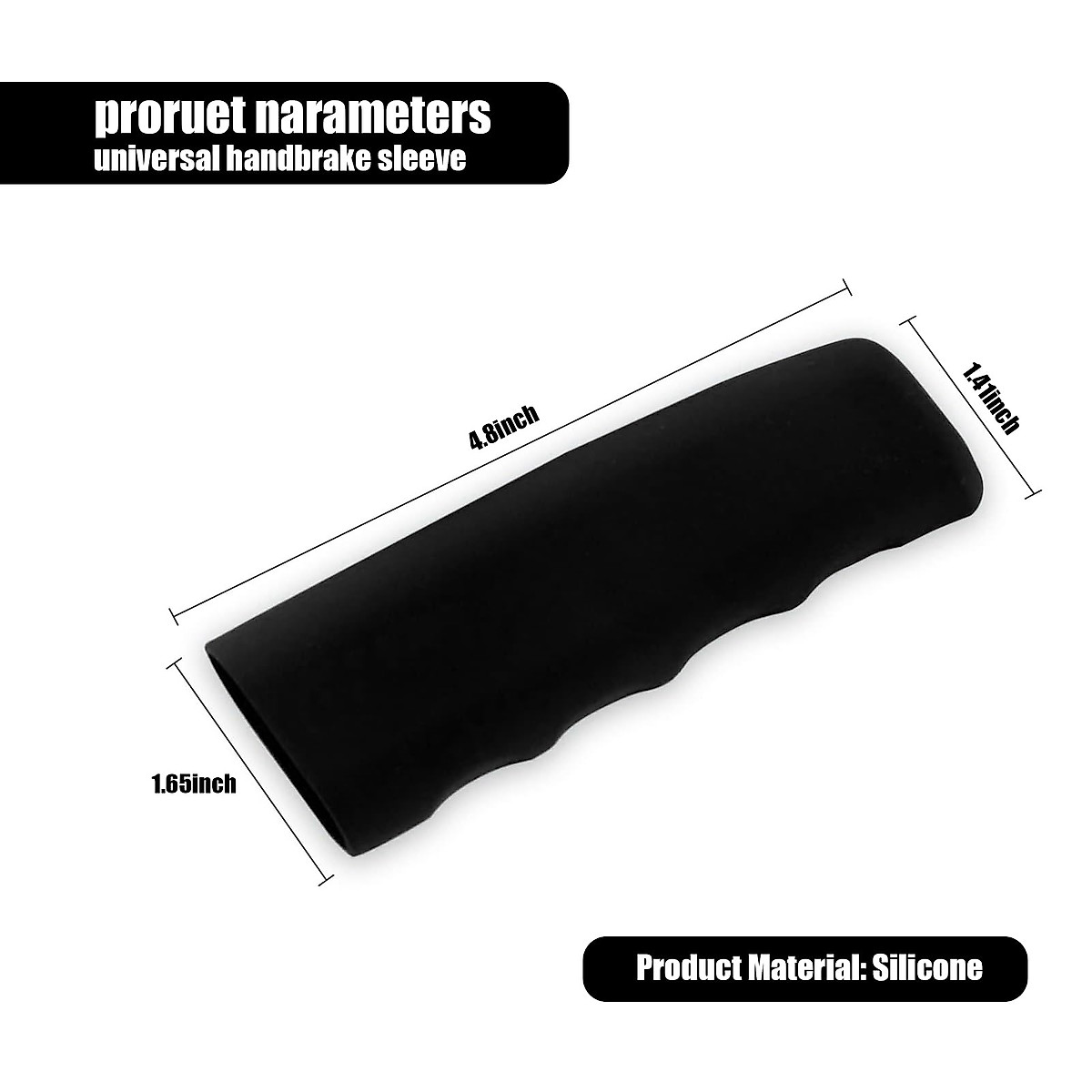 QODOLSI 1 PC Car Handbrake Handle Cover, 4.8" x 1.65" x 1.41" Silicone Wavy Anti-slip Parking Brake Covers, Universal Protective Accessories, Compatible with Cars, Trucks, Vans, SUVs (Black)