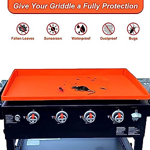 Silicone Griddle Mat,Griddle Mat for 36 Inch Blackstone,Improved Full Wrap-Around Protection,Reusable Heavy-Duty Food Grade Silicone Pad,Rust and Stain Resistant,Keeping Griddle Clean (Orange)