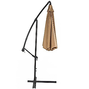 WERTSWF 10ft Replacement Umbrella Canopy, Cantilever Parasol Top Fabric Cover Sunshade Cloth fit 8 Ribs Offset Hanging Umbrella, Beige, 3 M9.8ft, 210414QY01-3-10637-1611442231