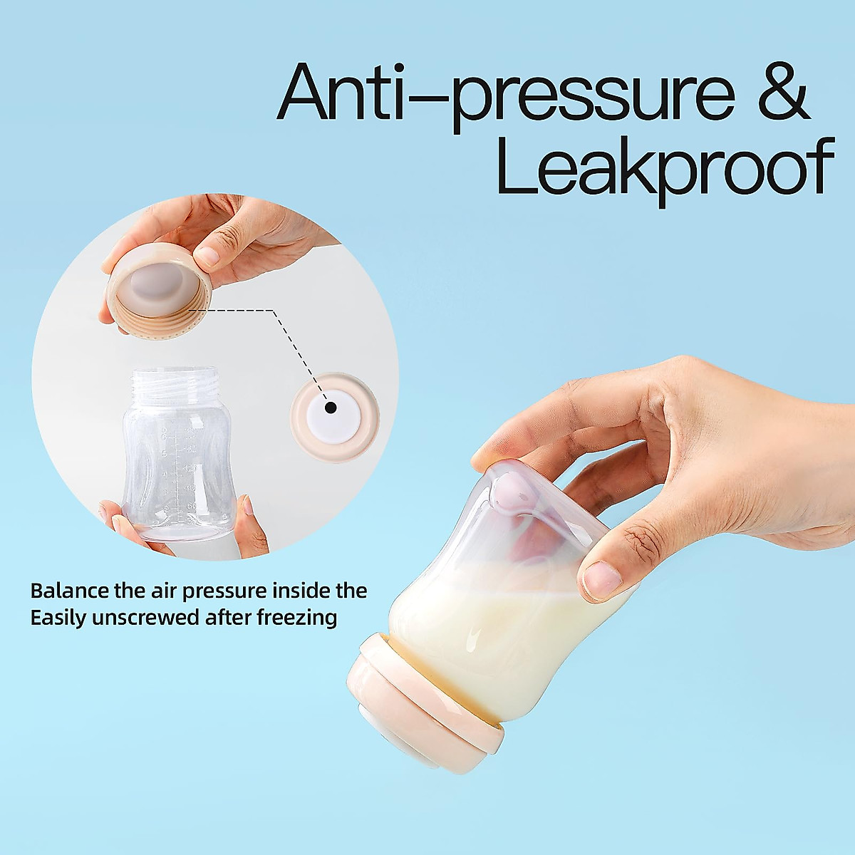 Phanpy Breast Milk Storage Bottles 6pcs with Handwriting Stickers, 6oz Breastmilk Storage Containers for Fridge, Wide Neck Breast Milk Freezer Storage Organizer, Compatible with Phanpy Breast Pump