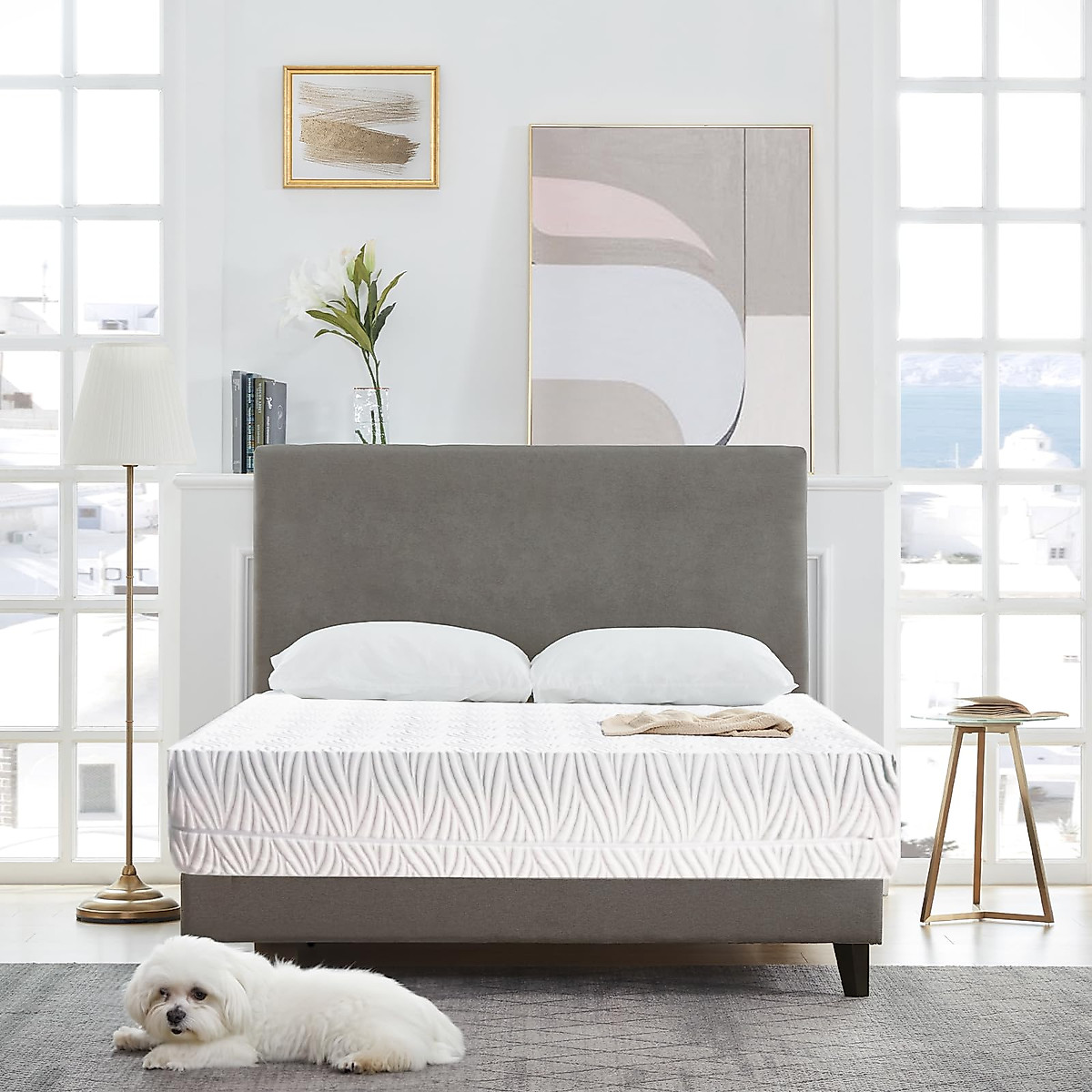 King Size Mattress, 10 Inch Cooling-Gel Memory Foam Mattress Bed in a Box for Back Pain Supportive & Pressure Relief with Breathable Soft Fabric Cover, Medium Firm, CertiPUR-US Certified (King)