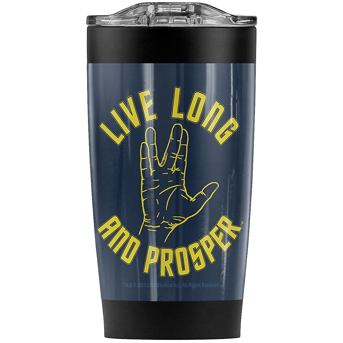 LOGOVISION Star Trek Live Long Hand Stainless Steel Tumbler 20 oz Coffee Travel Mug/Cup, Vacuum Insulated & Double Wall with Leakproof Sliding Lid | Great for Hot Drinks and Cold Beverages