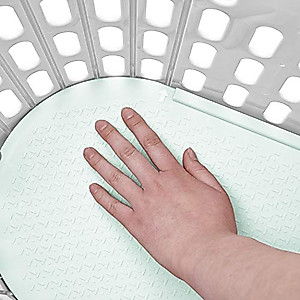 Addis Fold Flat Easy Store Laundry Basket Hamper, Grey & Mint, 35 Litre