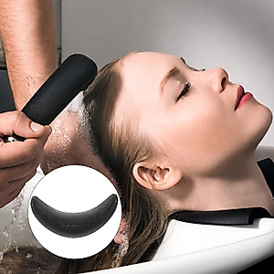 Shampoo Bowl Gel Neck Rest Silicone Hair Wash Gel Neck Pillow Salon Hair Shampoo Bowl Gripper for Hairdressing Hair Washing Sink Basin Tool 18x11x7.5cm (Black)
