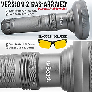 uvBeast V2 - Black Light UV Flashlight with HIGH Definition with Flood Effect 385-395nm UV Best for Commercial/Domestic Use Works Even in Ambient Light – USA Stock – UK Design