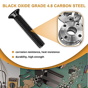 VIRGUE 870Pcs M3 Flat Head Phillips Machine Screws Black, M3 x 4/5/6/8/10/12/16/20/25/30mm Countersunk Metric Machine Screws Assortment Kit