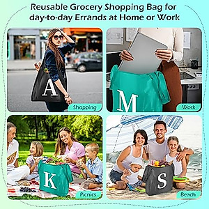 FURTOM Reusable Shopping Bags Foldable - Large Reusable Grocery Bags Heavy Duty 6 Pack, Foldable Shopping Bags in A Zi-pper Storage Pouch, Lightweight Polyester Fabric Personalized Shopping Bags A