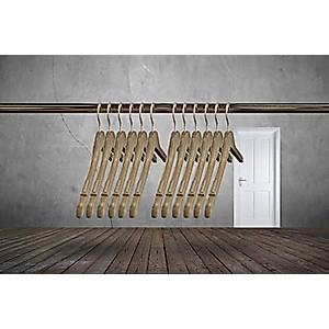 NAHANCO 29917HU Wooden Shirt Hangers - Line - 17" Grey wash - Home Use (Pack of 25)