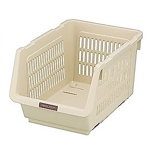 JapanBargain 3027, Japanese Stackable Storage Bin Kitchen Pantry Organizers Food Basket for Fruit Potato Condiments and Spices, Made in Japan