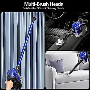 EFUSVAC Corded Vacuum Cleaner, 17KPa Powerful Suction with 600W Motor, 4 in 1 Lightweight Handheld Stick Vacuum for Pet Hair Hard Floor and Carpet