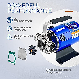 MEDAS 330 GPH 115V 1/10HP Auto Portable Water Transfer Pump Utility Pumps with Suction Hose Kit