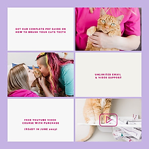 RYERCAT Dual Sided Cat Toothbrush - Kitten Toothbrush with Micro Head to fit into Cat/Kittens Mouth - Cat Dental Care Supplies - Pet Toothbrush for Cats(Amethyst Purple)