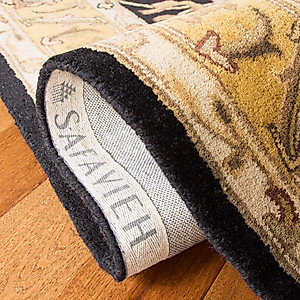 SAFAVIEH Classic Collection 3' x 5' Black / Gold CL252A Handmade Traditional Oriental Premium Wool Area Rug