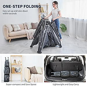 Foldable Baby Playpen, Yobear Large Playpen for Babies and Toddlers with 50 PCS Ocean Balls & 2 Handles, Indoor & Outdoor Kids Safety Play Pen Area, Portable Travel Play Yard (50"×50")