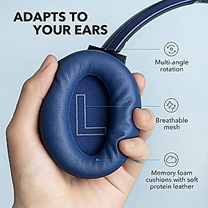 Soundcore Anker Life Q20 Hybrid Active Noise Cancelling Headphones, Wireless Over Ear Bluetooth Headphones, 40H Playtime, Hi-Res Audio, Deep Bass, Memory Foam Ear Cups, for Travel, Home Office