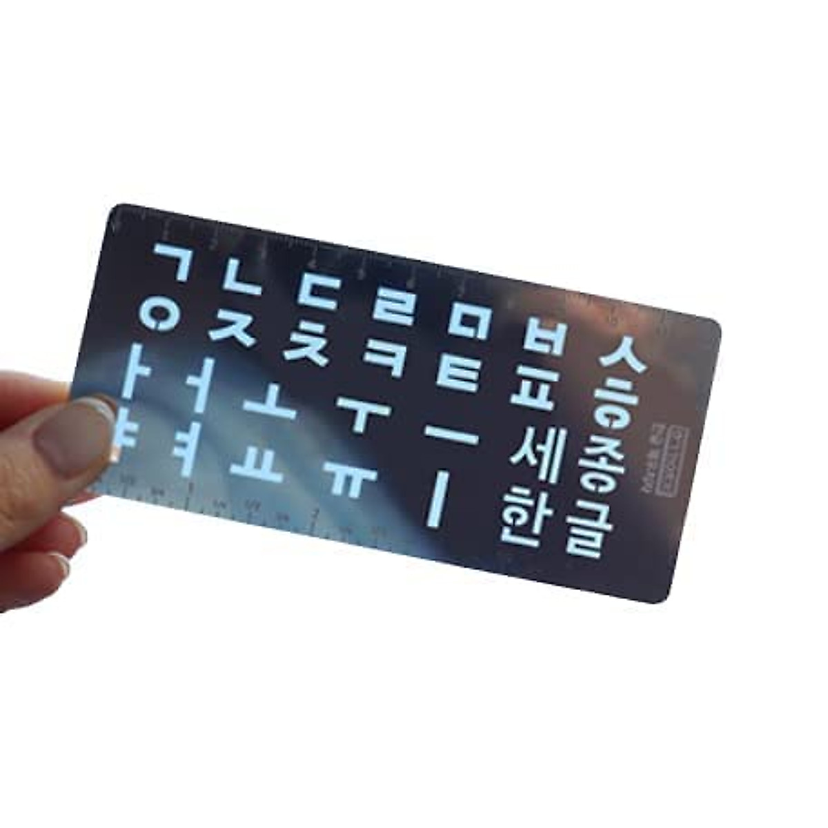 Hangul Korean Bookmark Steel Ruler Shape Ruler Figure Ruler Korean Words in Context Korean Vocabulary Inch cm