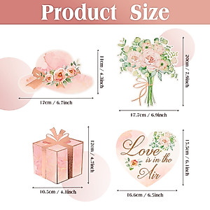 Zonon 24 Pieces Bridal Photo Booth Props, Bridal Shower Props, Wedding Photo Booth Gold Foiled Floral Photo Props for Bridesmaid Bachelorette Party Wedding Supplies