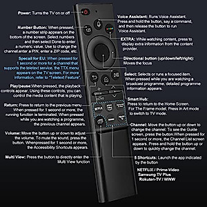 Replacement Voice Remote for Samsung TVs, only for Samsung-TV-Remote with Voice Function, for Samsung QLED UHD HDR FHD 4K 8K Smart TV