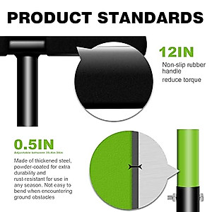 Evcitn 4 in 1 Lawn Aerator – Manual Plug Coring Aerator, Spike Aeration with Inches Iron Tines, Twist Tiller Claw Cultivator, Half Moon Lawn Edger for Flower Box, Sidewalks,Garden,Lawn…