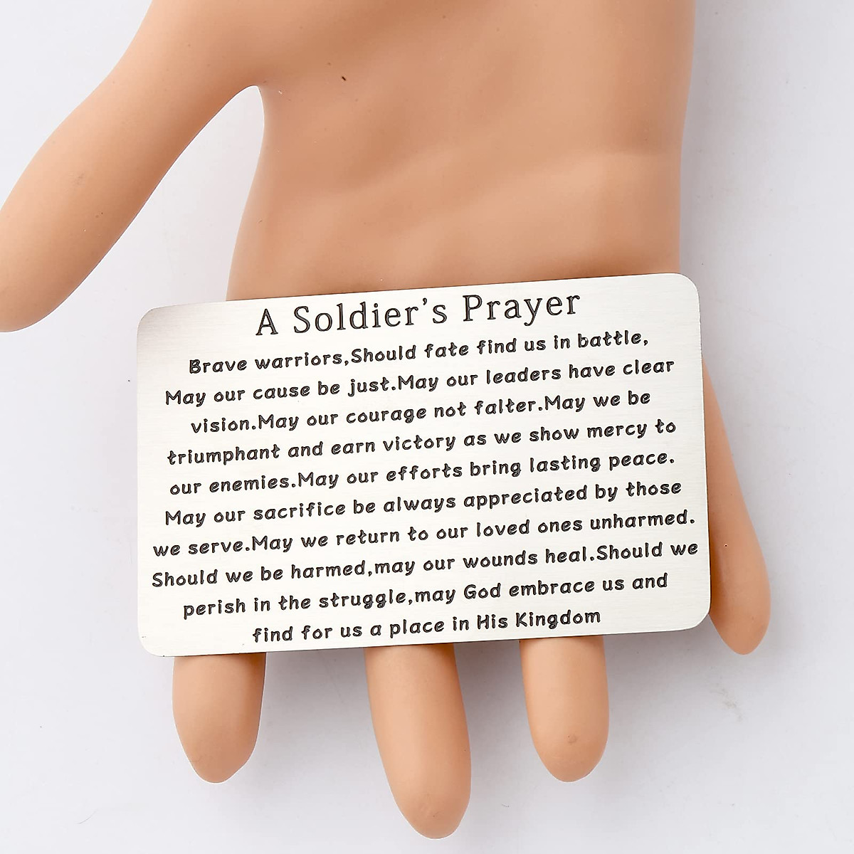 WSNANG Soldier Gifts Metal Wallet Insert Card Soldier’s Prayer Military Deployment Gifts for Army Navy Soldier Gift (Soldier’s Prayer Insert Card)
