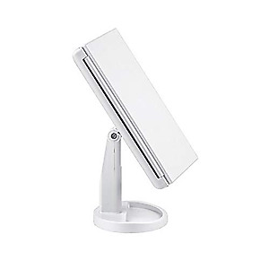 KXA Tri-Fold LED Makeup Mirror, Lighted Tri-Fold Cosmetic Vanity Mirror with Touch Dimmer Switch Battery and USB Powered for Women's Vanity Mirror