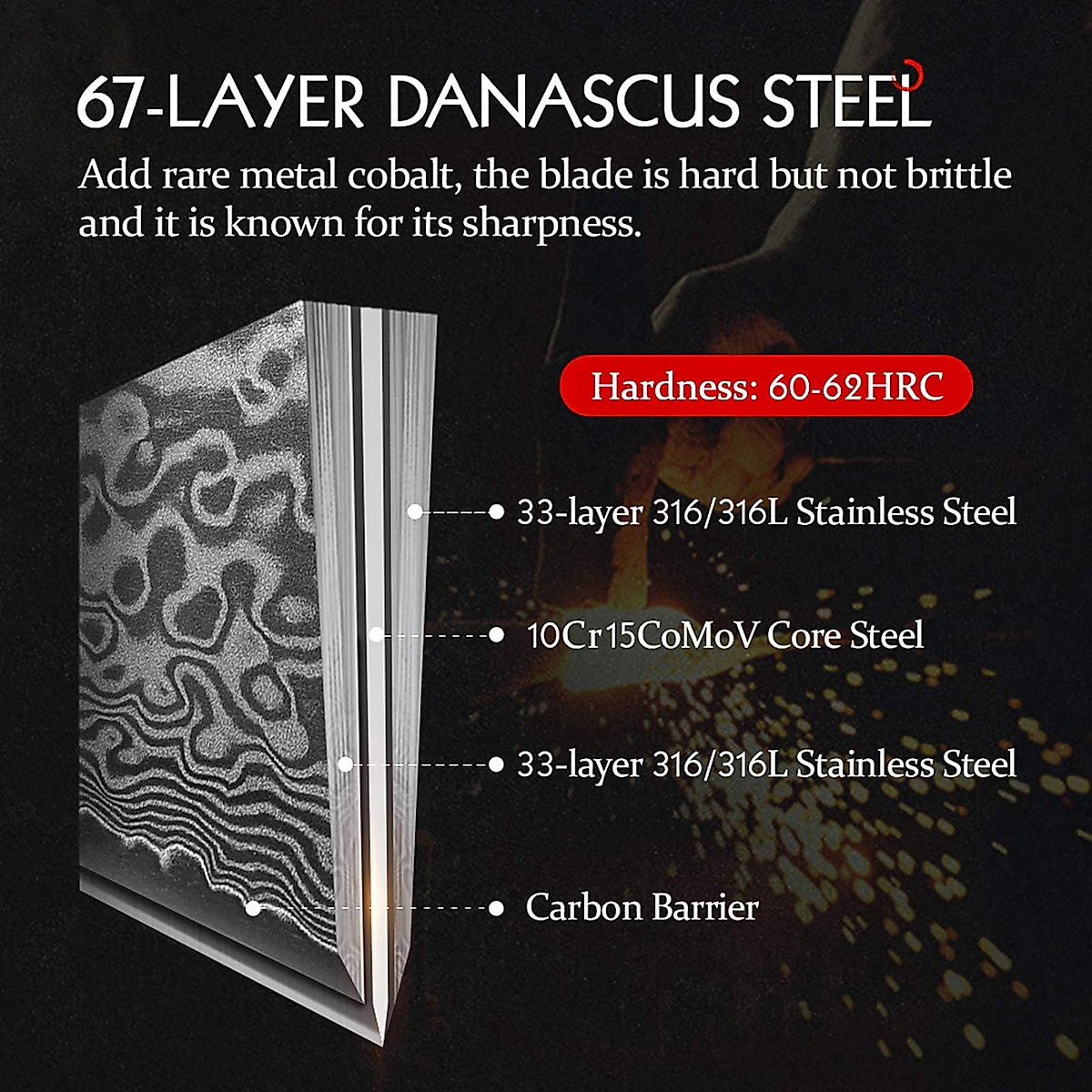 HEZHEN 7 inch Nakiri Knife Japanese High Carbon Steel-Super Durable Cooking Knife-67 Layers of Damascus Steel Sharp Blade -Ergonomic Design for Figured Sycamore Wood Handle