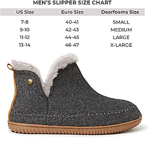 Dearfoams Alpine Men's Brixen Boot Slipper, Dark Heather Grey, Medium
