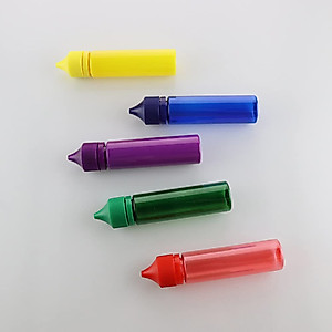 fengwanda 11pcs empty colourful liquid bottle 10pcs 60ml PET dropper bottle 1pcs 120ml liquid needle bottle with 10pcs Gift Sticker Labels mix color