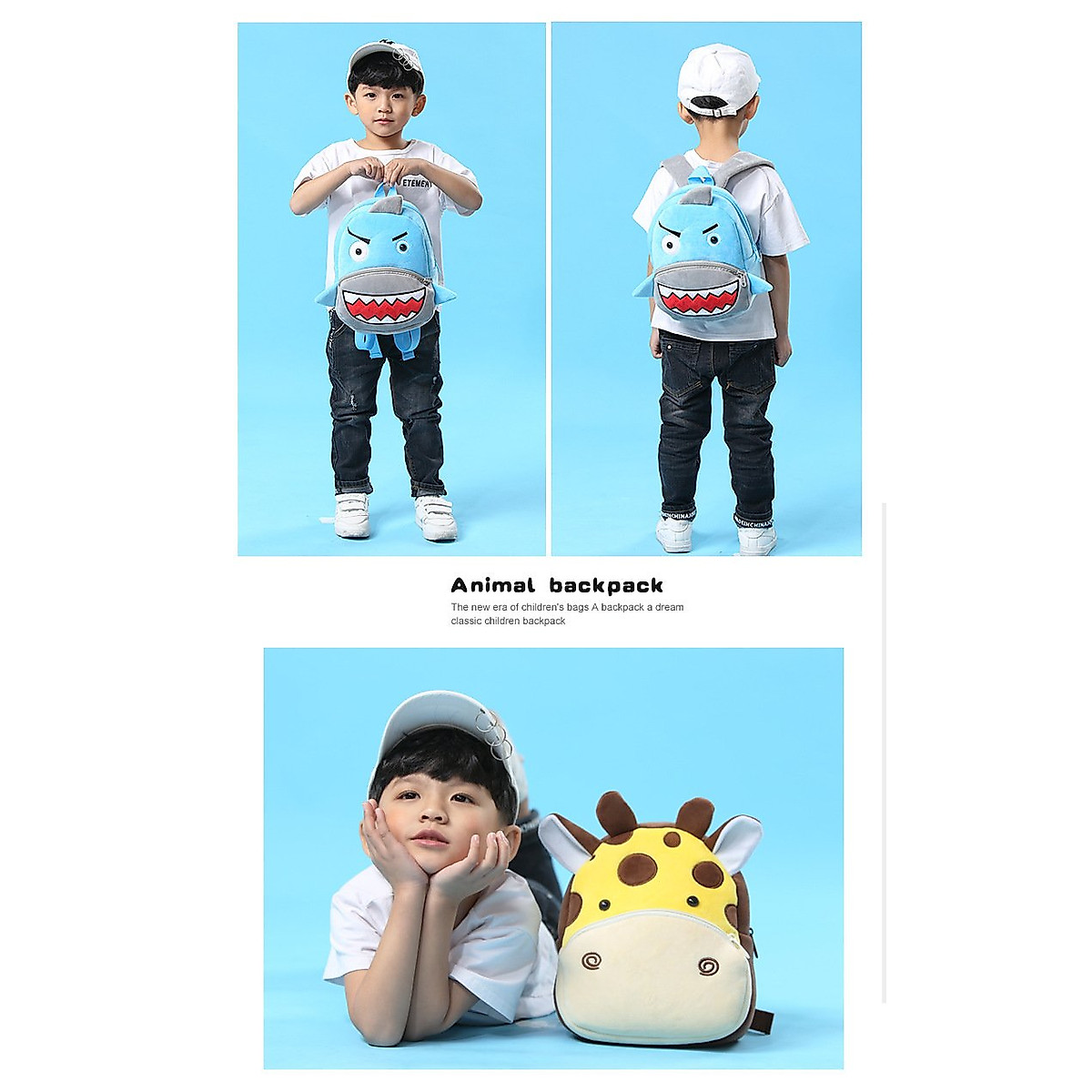 Children Toddler Preschool Backpack Plush Animal Cartoon Backpack Baby Kids School Satchel Travel Lunch Bags Bear