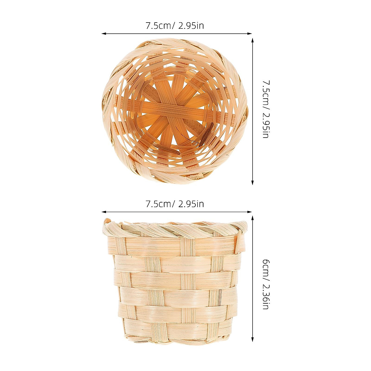 SAFIGLE Wicker Trash Can Bathroom Trash Can Bamboo Desk Paper Wastebasket Straw Basket Weaving Organizer Bamboo Storage Basket Rattan Trash Can