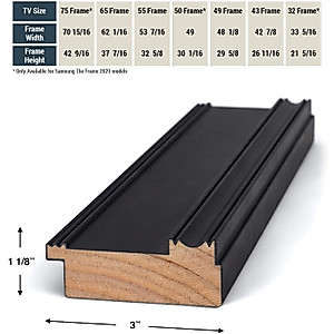 Deco TV Frames - Black Smart Frame Compatible ONLY with Samsung The Frame TV (65", Fits 2021-2024 Frame TV)