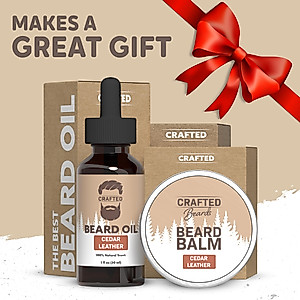 Beard Oil and Balm Set - Softer, Smoother, Moisturized Beard Care - Cedarwood Scent Gift for Men