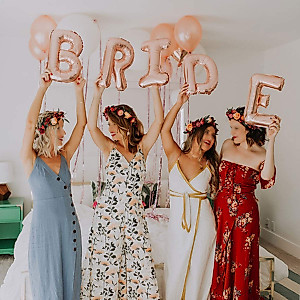 HAIOPS BRIDE TO BE Balloon Jumbo Foil Balloon Handwriting Letter Giant Celebration Balloon Romanti Wedding Bridal Shower Anniversary Engagement Party Decoration (Rose Gold)