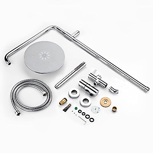 sumerain Retrofit Rain Shower Heads System with 9 Inch Shower Head 2.5GPM, Chrome Finish