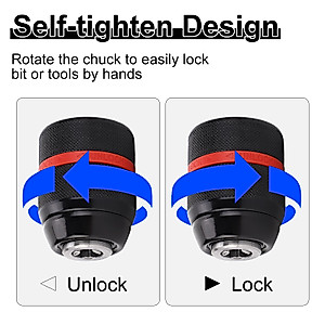 YWBL-WH Multi Keyless Chuck, Keyless Hand Drill Chuck 1/2-20UNF Mount 1~13mm Self-tighten Drill Chuck for Multiple Purposes